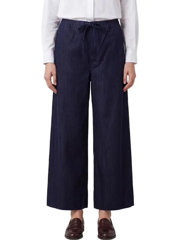 Max Mara Wide-leg Cotton Trousers - Blue