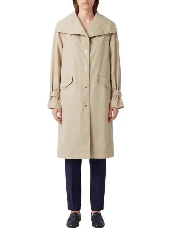 TOTEME Relaxed Fit Knee-length Organic Cotton Trench Coat - Beige