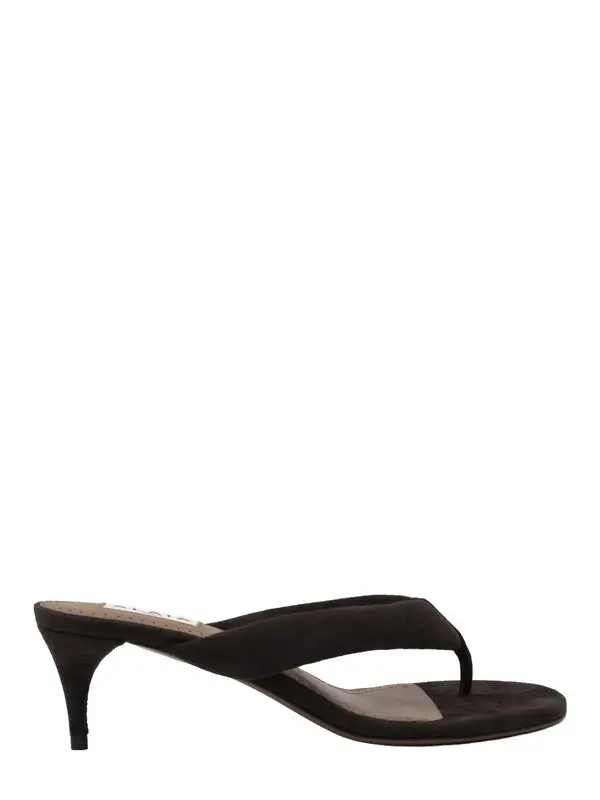 Alaïa Suede Thong Mule Sandals - Brown