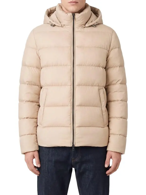 Herno Hooded Water-repellent Quilted Nylon Down Jacket - Cream