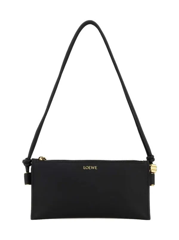 Loewe Joya Knotted Handle Shoulder Bag In Nappa Leather - Black