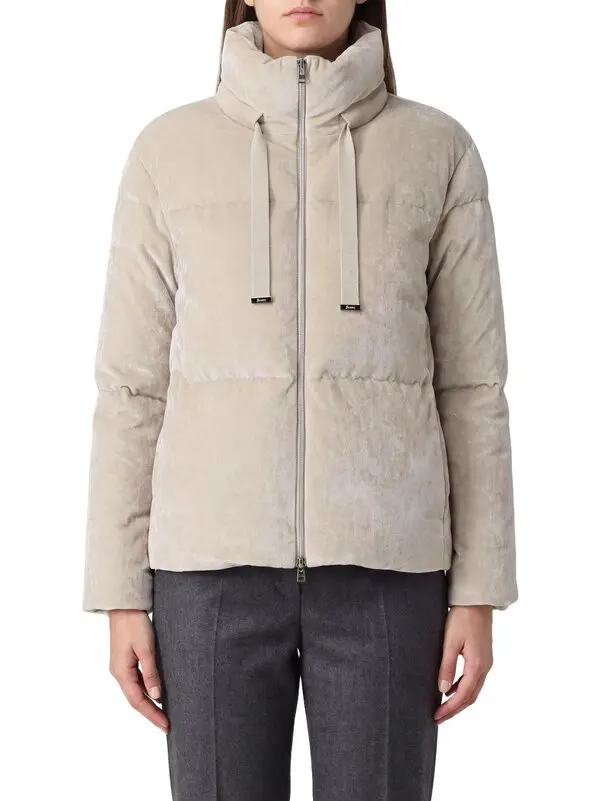 Herno High-neck Quilted Microfiber Down Jacket With Drawstring Hood - Pink