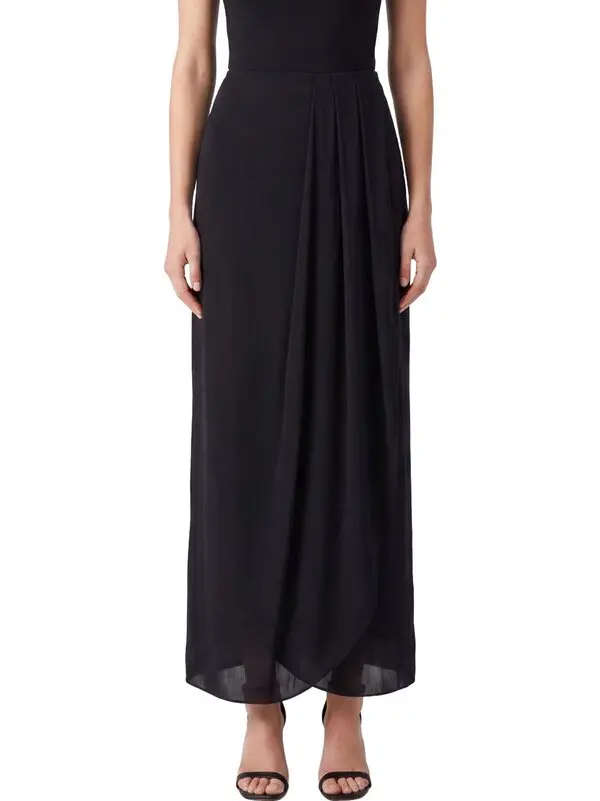 MAISON MARGIELA High-waisted Silk-blend Maxi Pencil Skirt With Four Stitches - Black