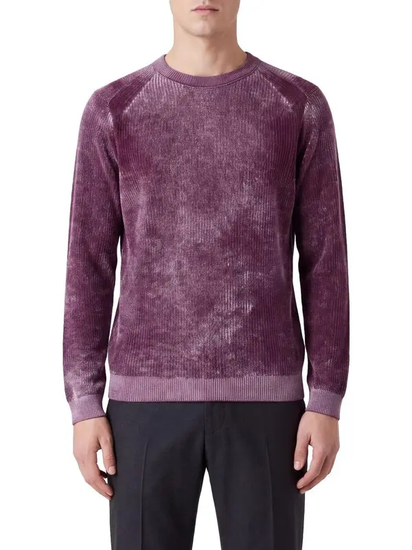 Emporio Armani Virgin Wool And Cashmere Blend Crewneck Jumper - Red