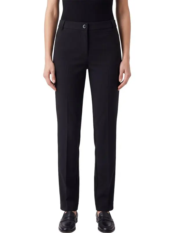 Pinko Protea High-waisted Tailored Skinny Trousers In Crêpe - Black