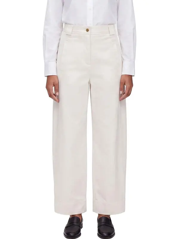 Max Mara Adorni High-waisted Wide-leg Cotton Trousers - Brown