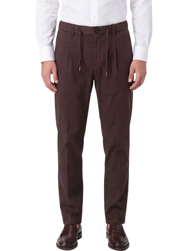 Herno Slim Fit Technical Microfibre Trousers With Drawstring Waist - Brown