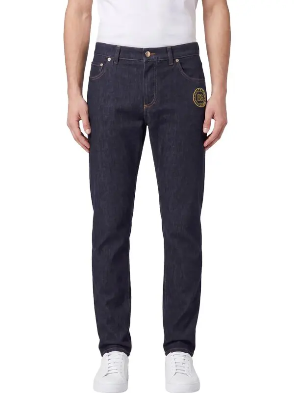 Dolce & Gabbana Mid-rise Skinny Fit Jeans In Silk-cotton Denim - Grey