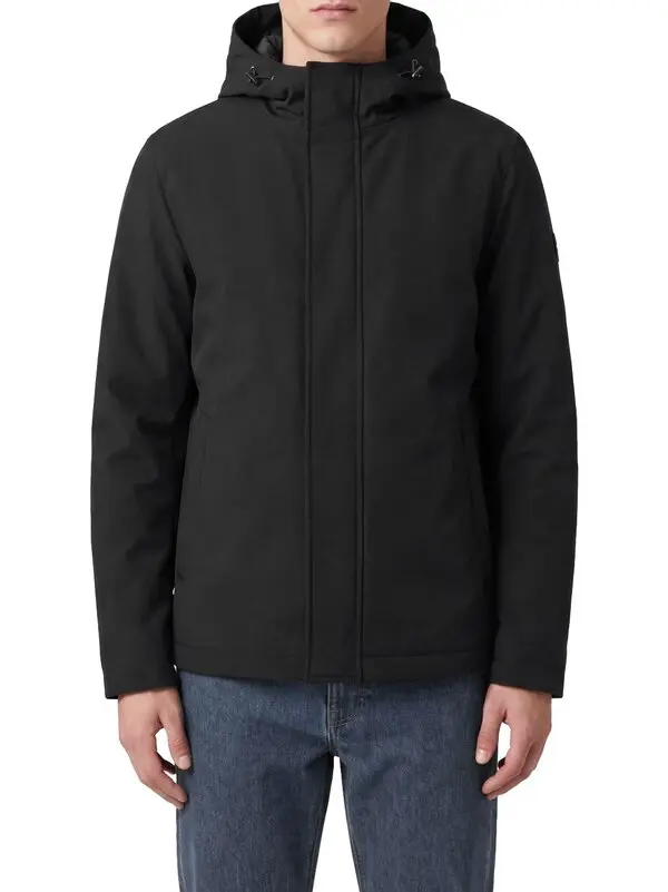 Herno Hooded Padded Windbreaker Jacket In Water-repellent Nylon - Black