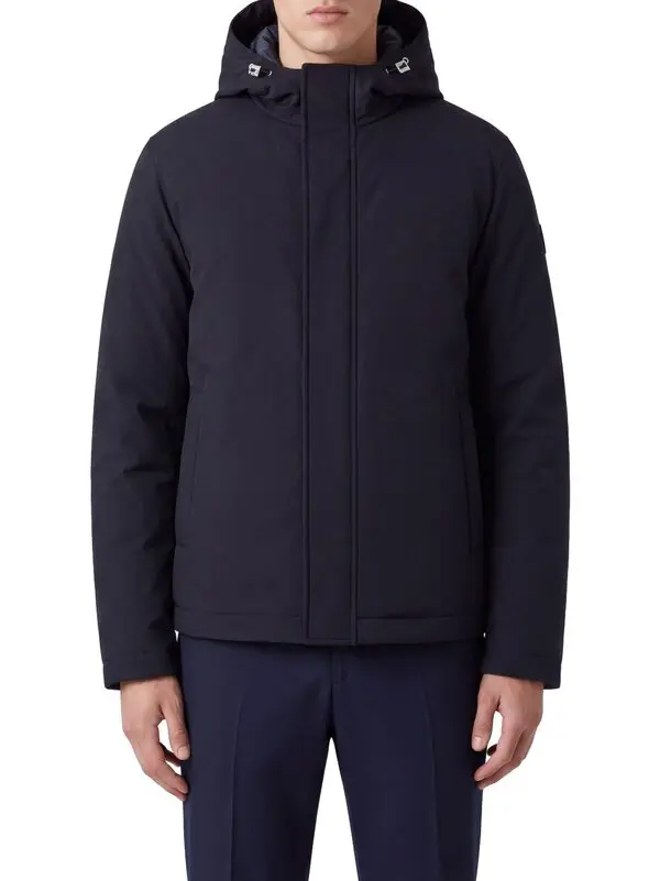 Herno Hooded Padded Windbreaker Jacket In Water-repellent Nylon - Blue