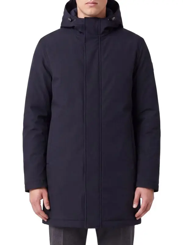 Herno Hooded Padded Windbreaker Jacket In Water-repellent Nylon - Blue