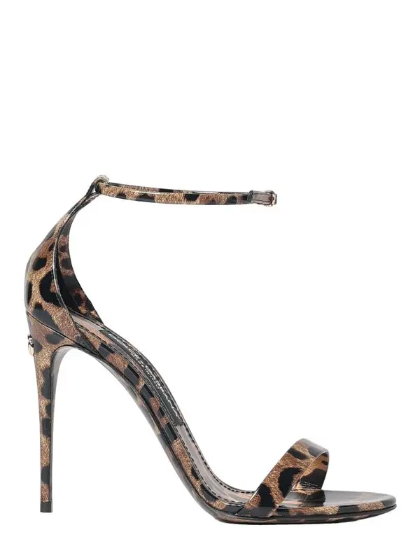 Dolce & Gabbana Keira Animalier-print Patent Leather Stiletto Sandals - Savannah