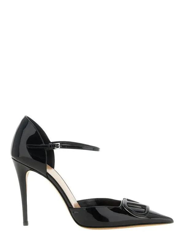 Valentino Garavani Vlogo Signature Mary Jane Pumps In Patent Leather - Black
