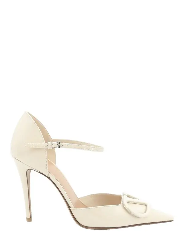 Valentino Garavani Vlogo Signature Mary Jane Pumps In Patent Leather - Ivory