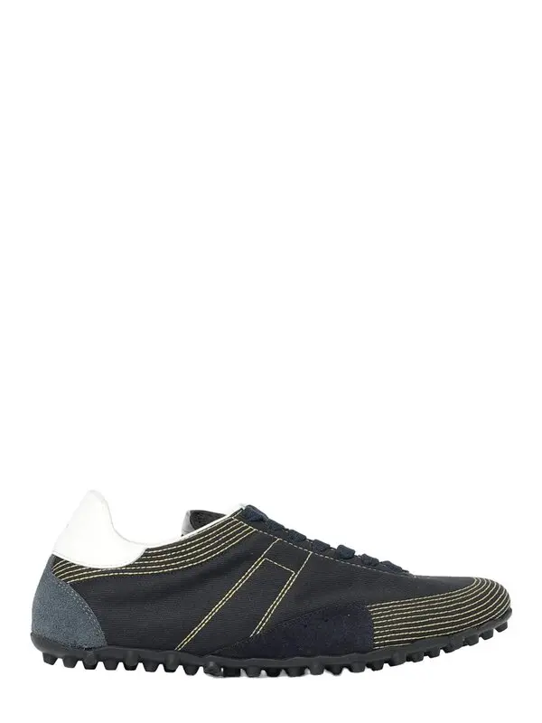 MAISON MARGIELA Leather And Twill Sprinters Trainers With Serrated Sole - Blue
