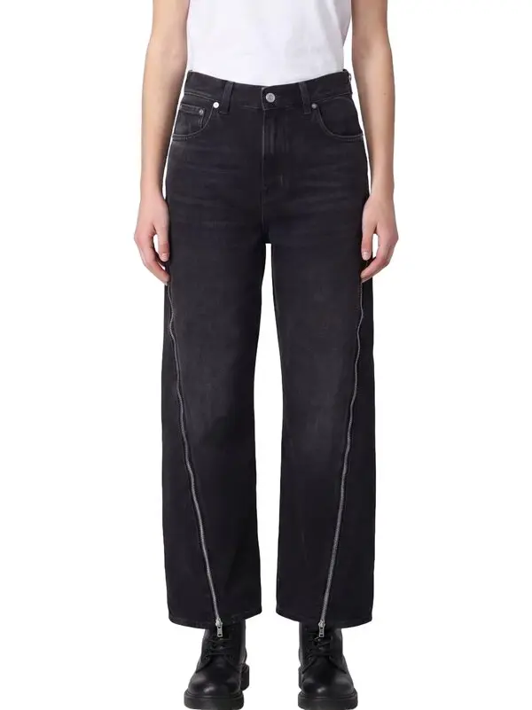 HAIKURE Wash Zipper Detailed Jeans - Black
