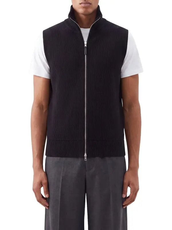 MAISON MARGIELA Wool And Cotton Knitted Waistcoat - Black