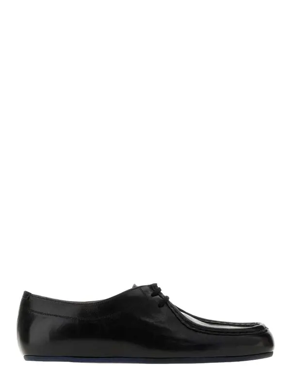 JIL SANDER Hood Calf Leather Derby Shoes With Rubber Sole - Black
