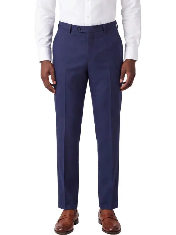 Incotex Slim Fit Wool Flannel Chinos With Off-centre Closure - Blue