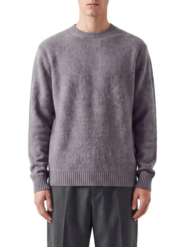 Avant Toi Slim Fit Merino Wool And Alpaca Crewneck Jumper - Brown