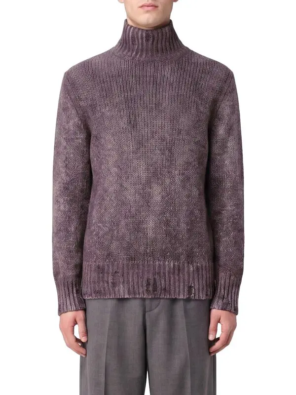 Avant Toi Abstract Pattern Cashmere And Silk Turtleneck Jumper - Brown
