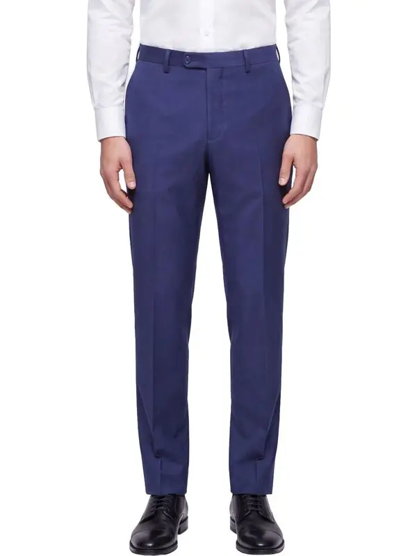 Incotex Slim Fit Chino Trousers In Pure Virgin Wool - Blue