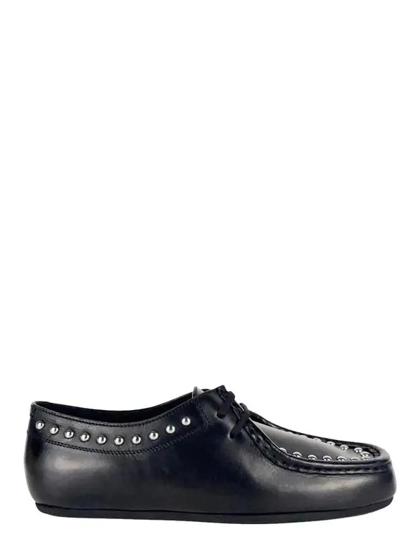 JIL SANDER Hood Studded Buffalo Leather Derby Shoes With Round Toe - Black