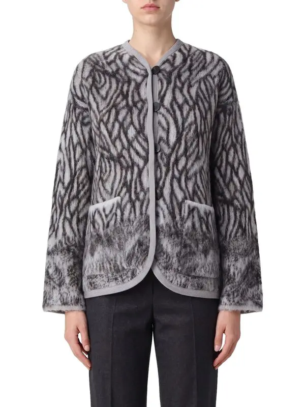 FORTE_FORTE Single-breasted Jacquard Alpaca-wool Short Coat - Jade