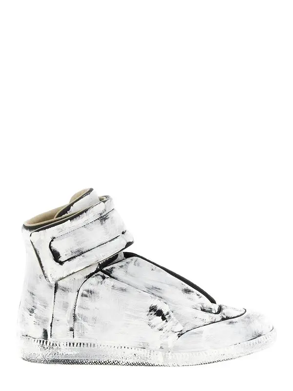 MAISON MARGIELA Future Bi Calfskin High-top Sneakers With Velcro - White