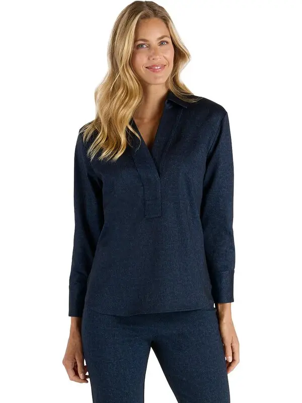 Jude Connally Francine Top In Denim - Navy