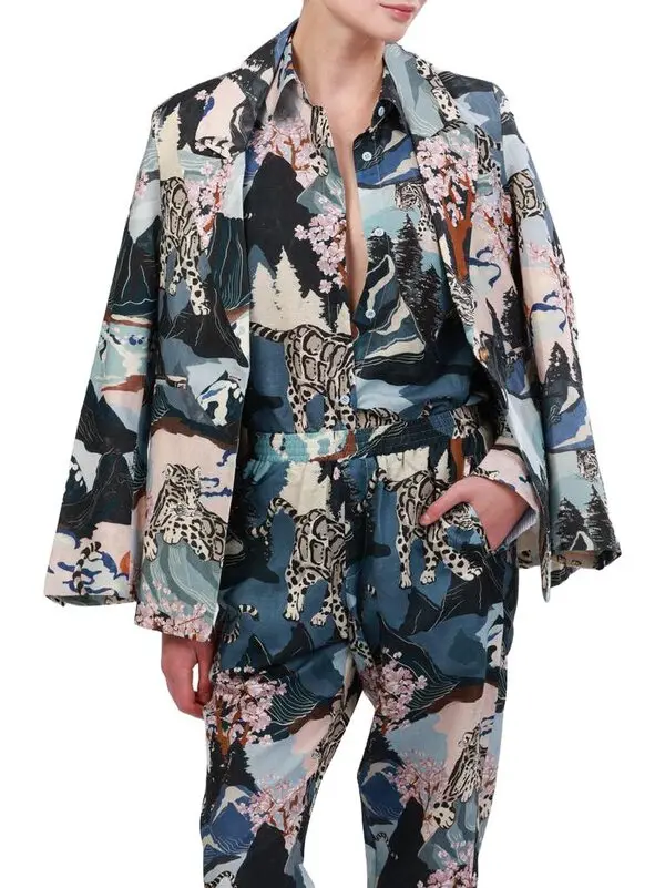 Las Surenas Blazer Snow Leopard - Blue