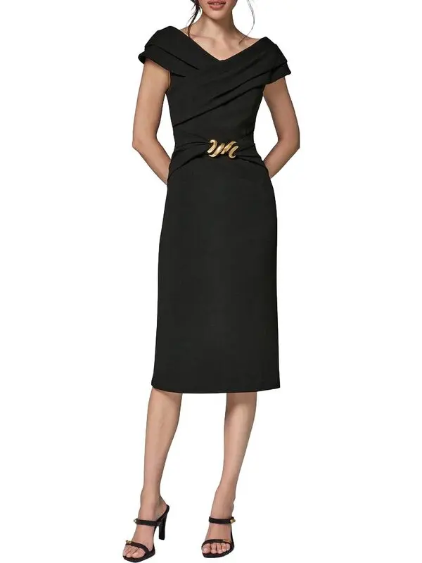 Donna Karan New York Hardware Waist Sheath Dress - Black