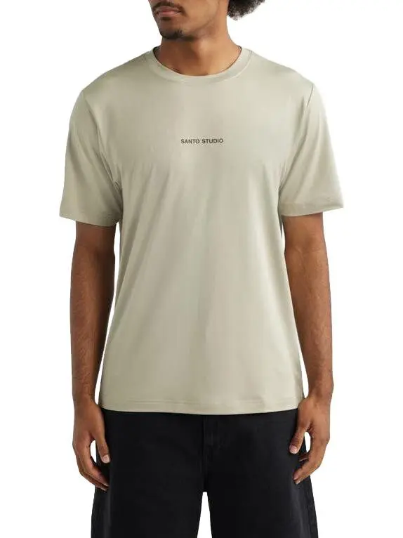 SANTO STUDIO Tempo Wordmark Tech T-shirt - Cement