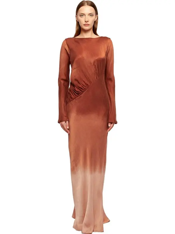 SWF Fluid Drape Maxi Dress - Umber