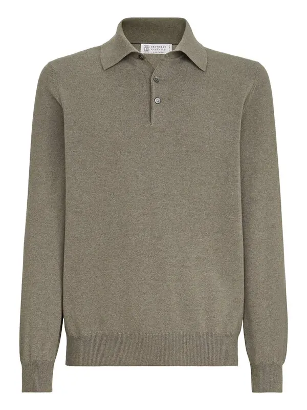 Brunello Cucinelli Cashmere Polo Sweater - Green