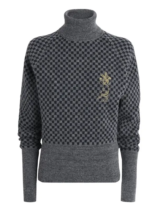 VIVIENNE WESTWOOD Checkmate Rollneck Sweater - Grey