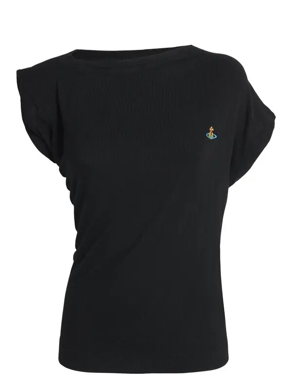 VIVIENNE WESTWOOD Asymmetric Orb Hebo Top - Black