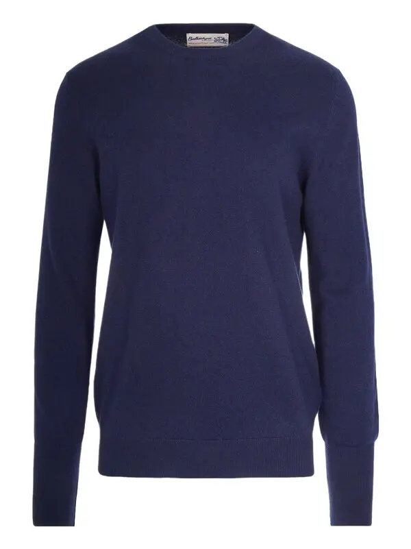 BALLANTYNE Crew Neck Long Sleeved Jumper - Blue