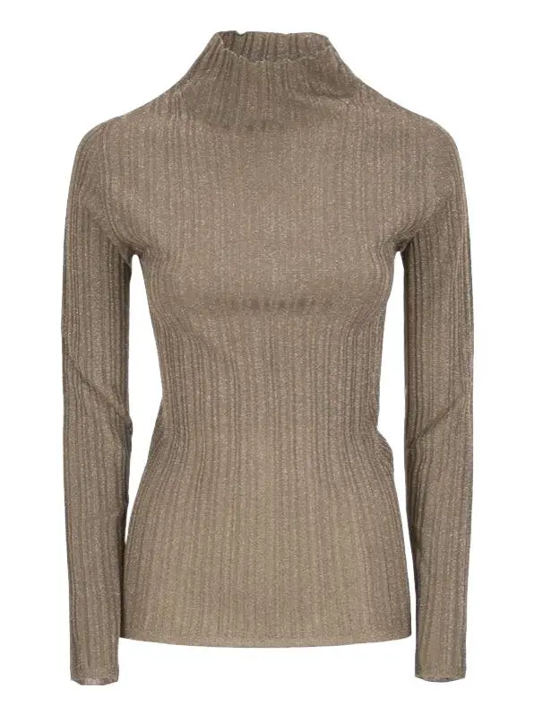 Fabiana Filippi Turtleneck Knit Top - Brown