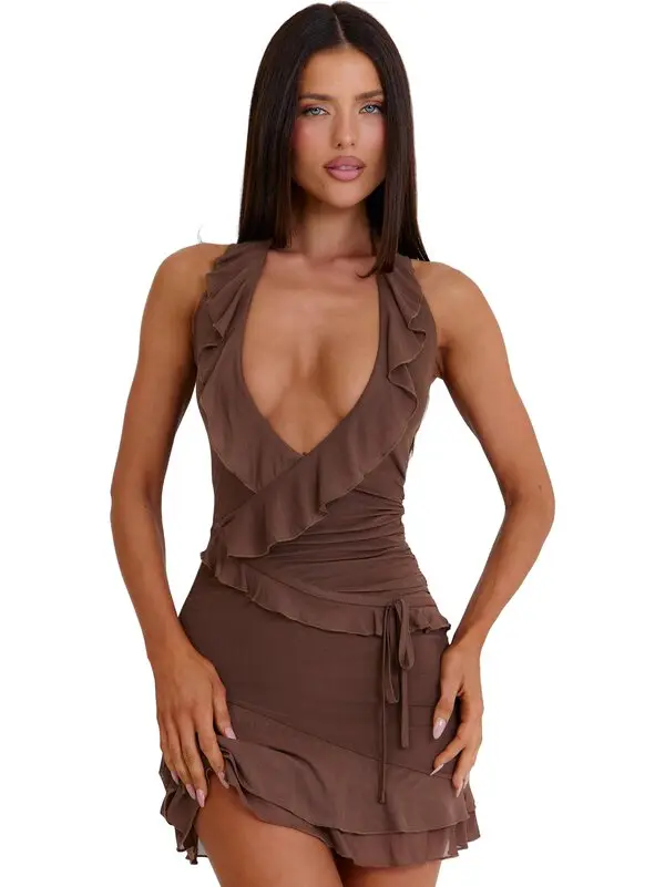 OUTCAST Delly Mini Dress - Brown