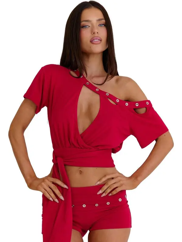 OUTCAST Janiya Crop Top - Red
