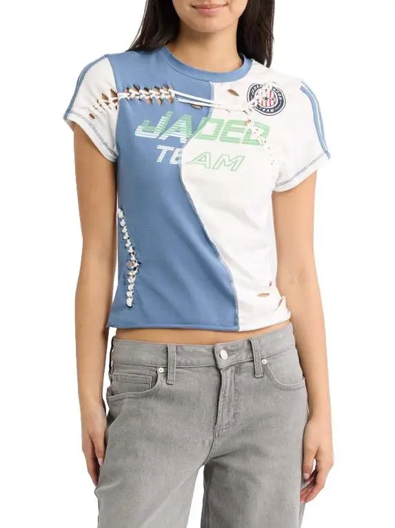 JADED LONDON Macrame Spliced Football Top - Multi