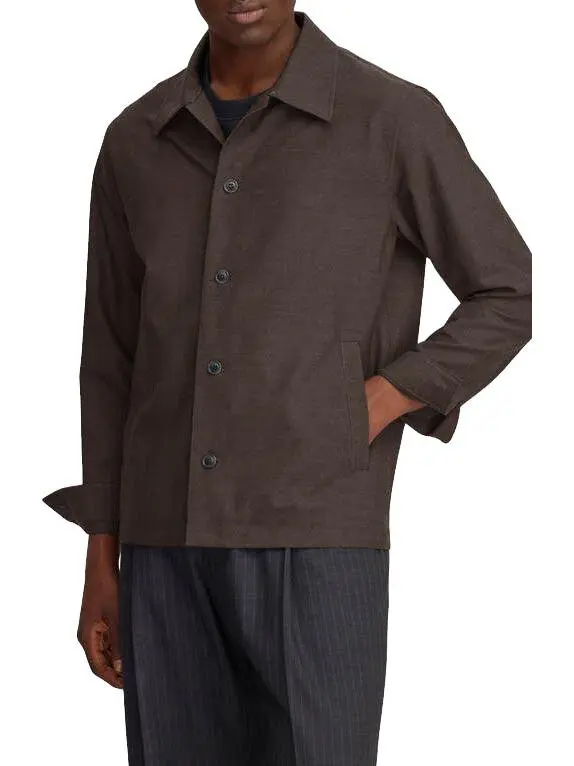 Nn07 Zander Pinstripe Shirt Jacket - Deep Truffle