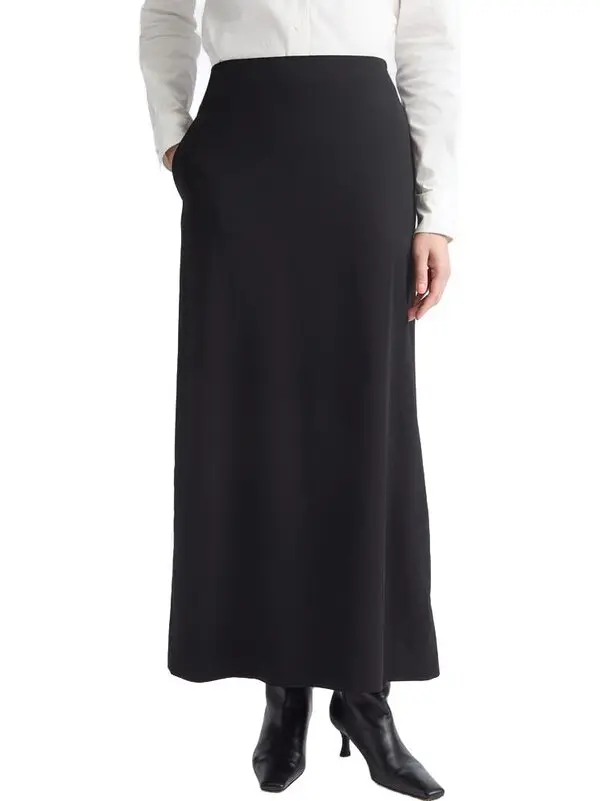 JIL SANDER Virgin Wool Maxi Skirt - Black