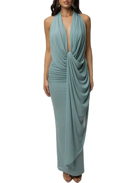 JLUXLABEL Alaina Plunge Maxi Dress - Teal
