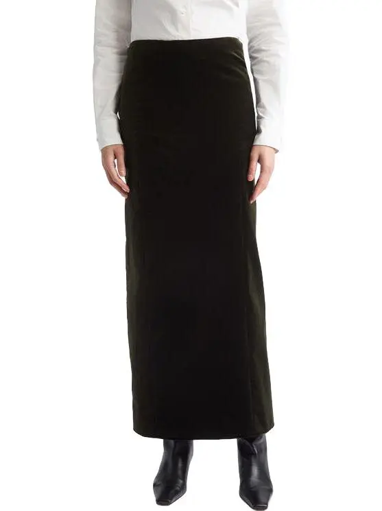 JIL SANDER Stretch Velveteen Pencil Skirt - Utility