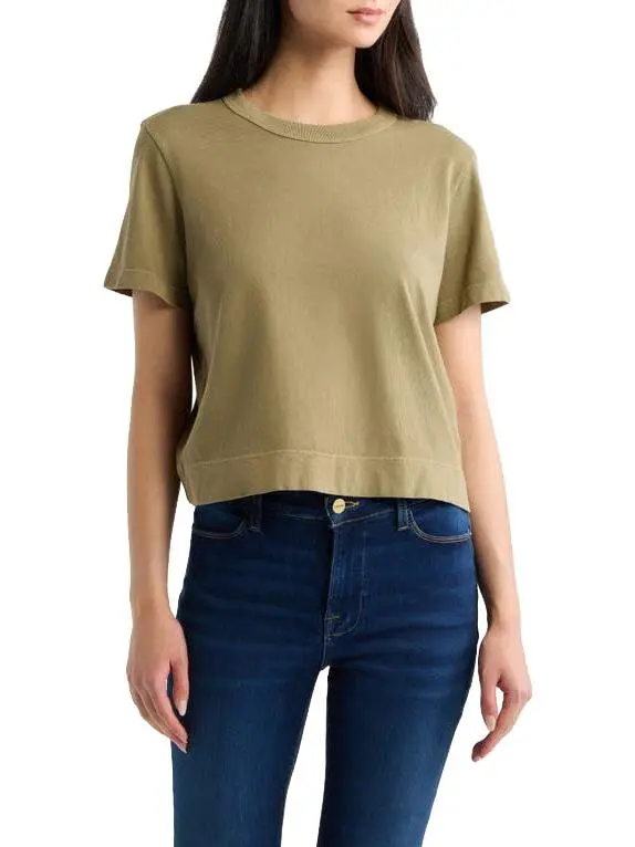 FRAME Boxy Crop T-shirt - Army