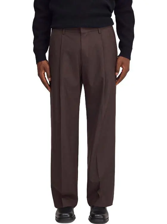 Nn07 Kay 10037 Pinstriped Pleated Trousers - Deep Truffle