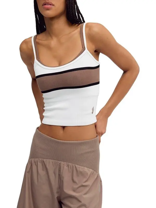 Free People All Clear Rib Tank - Ivory Combo
