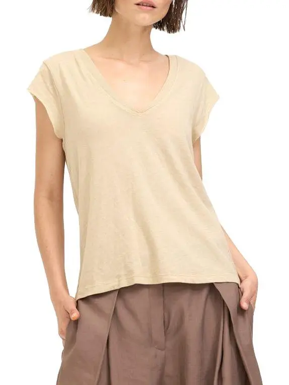 PROJECT SOCIAL T Canyon V-neck T-shirt - Camel
